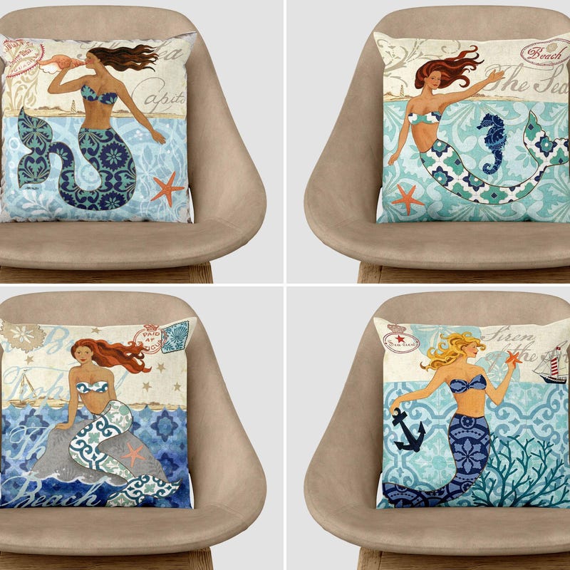 Mermaid Pillows - Etsy