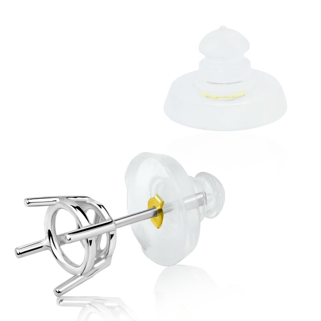 14K Gold Earring Backs: Friction Nut With Silicone Disc - Etsy