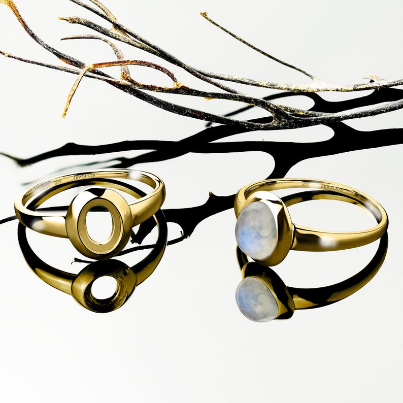 Silver Ring 6x8 Blank Gold Plated Cabochon Setting Base - Etsy