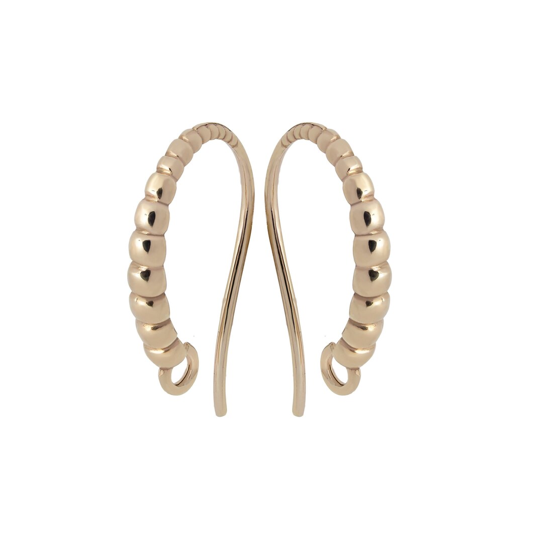 14K Gold Ear Hooks Pair, 20mm Long, 11 Mm Width, 2,5 Mm Front Side - Etsy