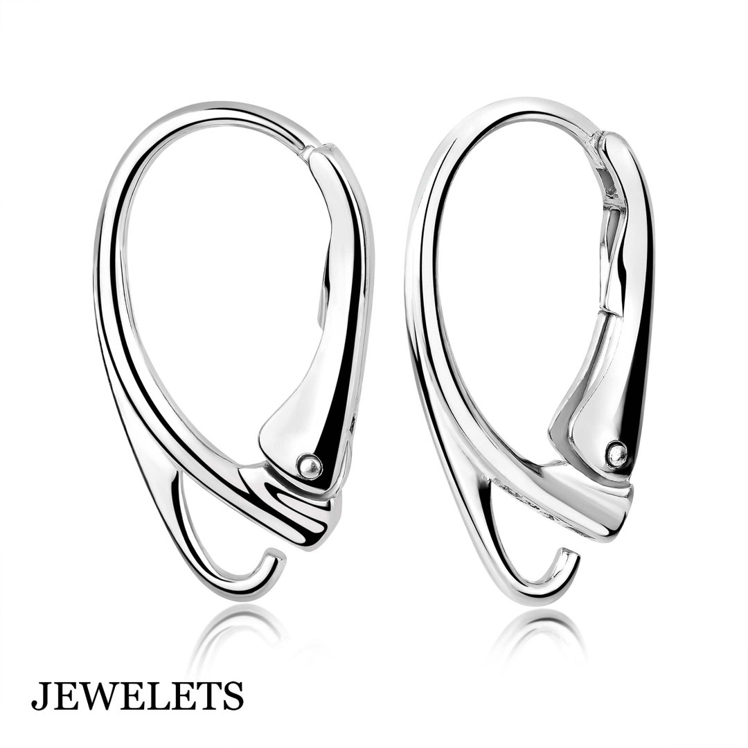 Lever Back Sterling Silver Pair, 925 Silver Closure, 18mm Height, 10mm ...