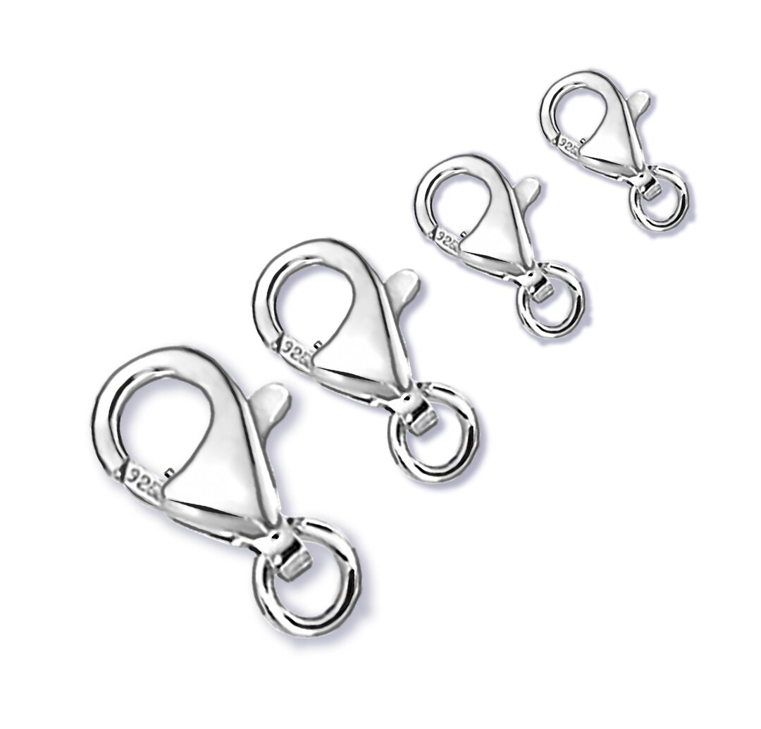 925 Silver Lobster Clasp, Pear Shape With Ring - Etsy
