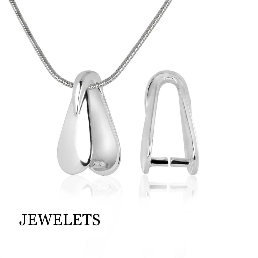 925 Silver Bail for Gemstones and Crystal Pendants, Clamped Bails, P017 ...