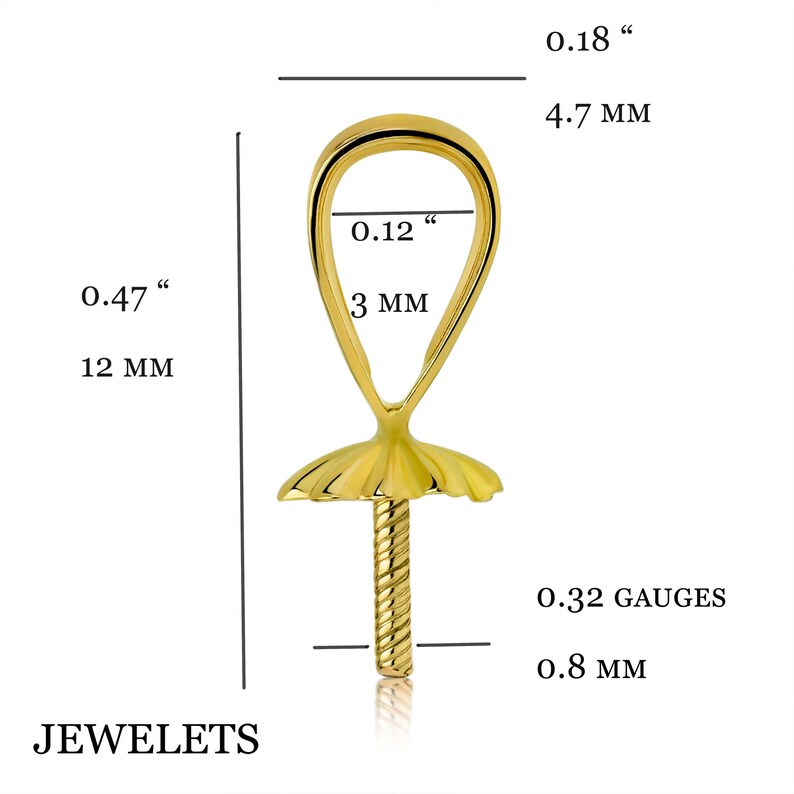 14K Gold Pendant Bail With Pin: DIY Jewelry Making - Etsy