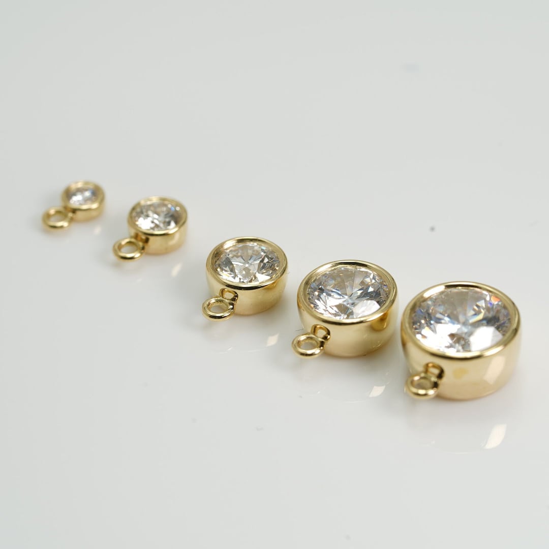 14 K Gold Bezel Cups Settings With Diamond, 14K Gold Bezel Settings ...