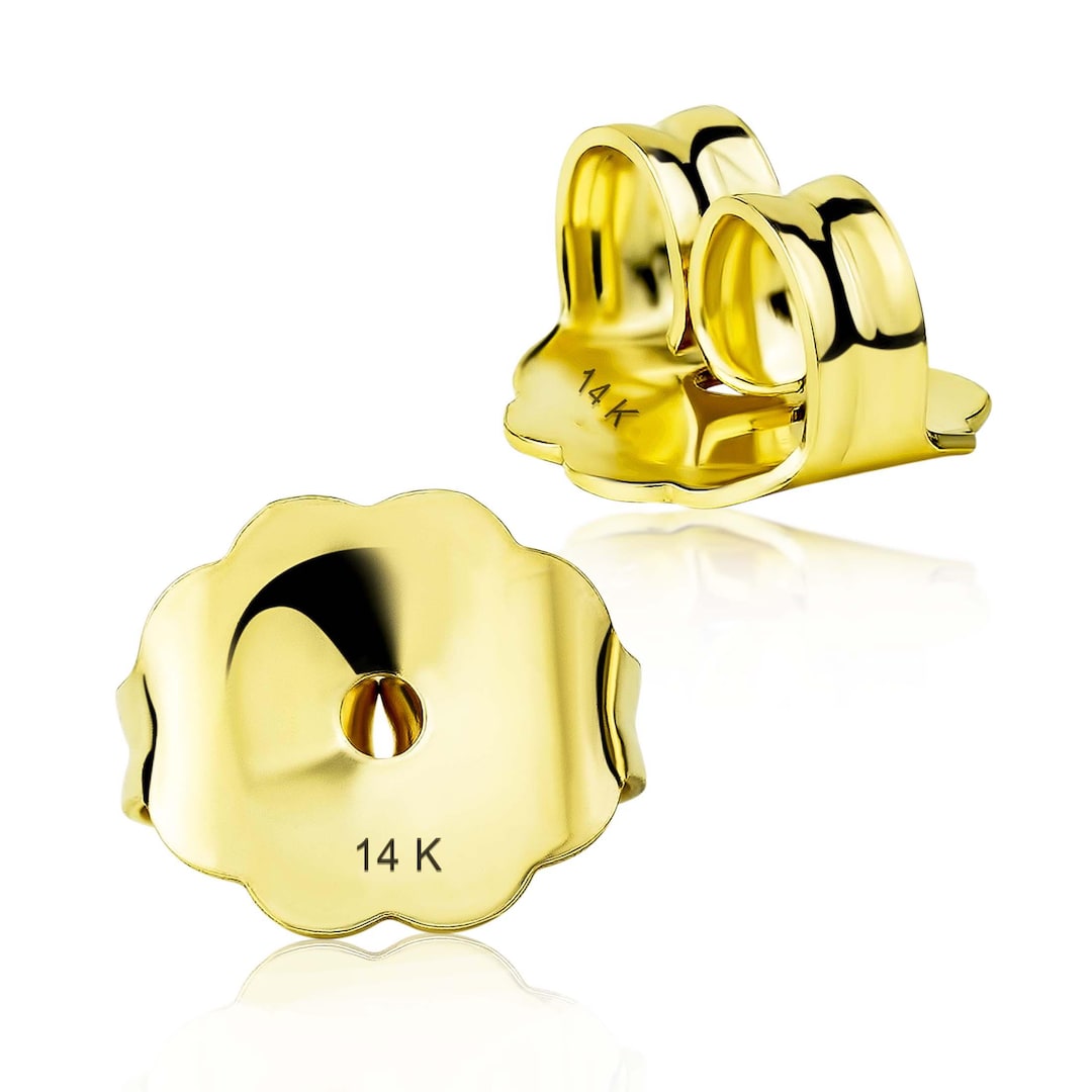 14K Gold Earring Backs: 6mm Friction Nut Earring Stoppers - Etsy