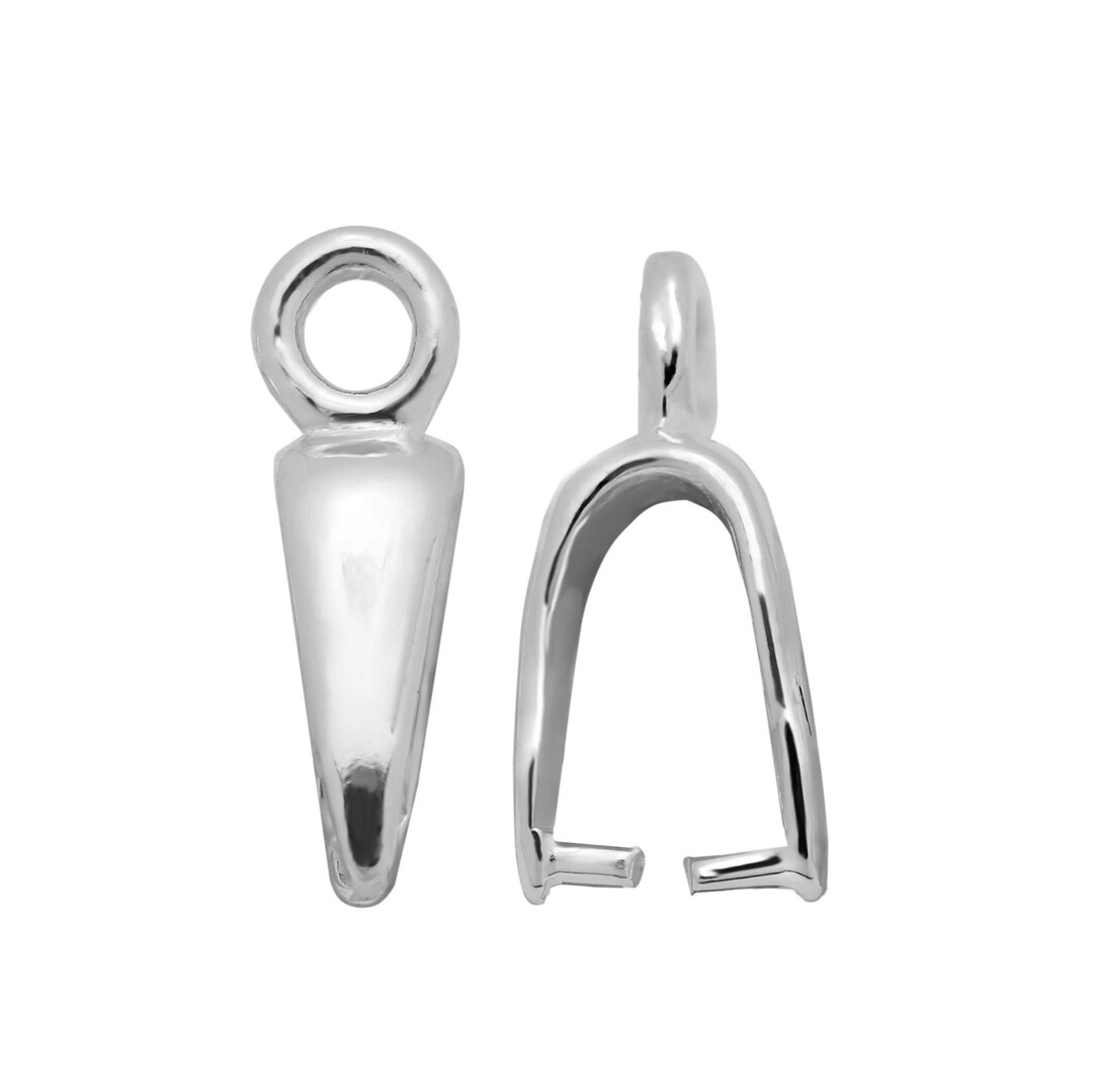 Silver Pinching Bail Hanger for Stone or Crystal, DIY and Repair ...