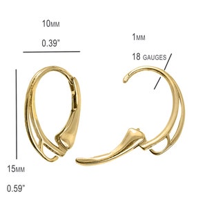 14K Fine Gold Lever Back Pair, DIY and Repair Earrings - Etsy