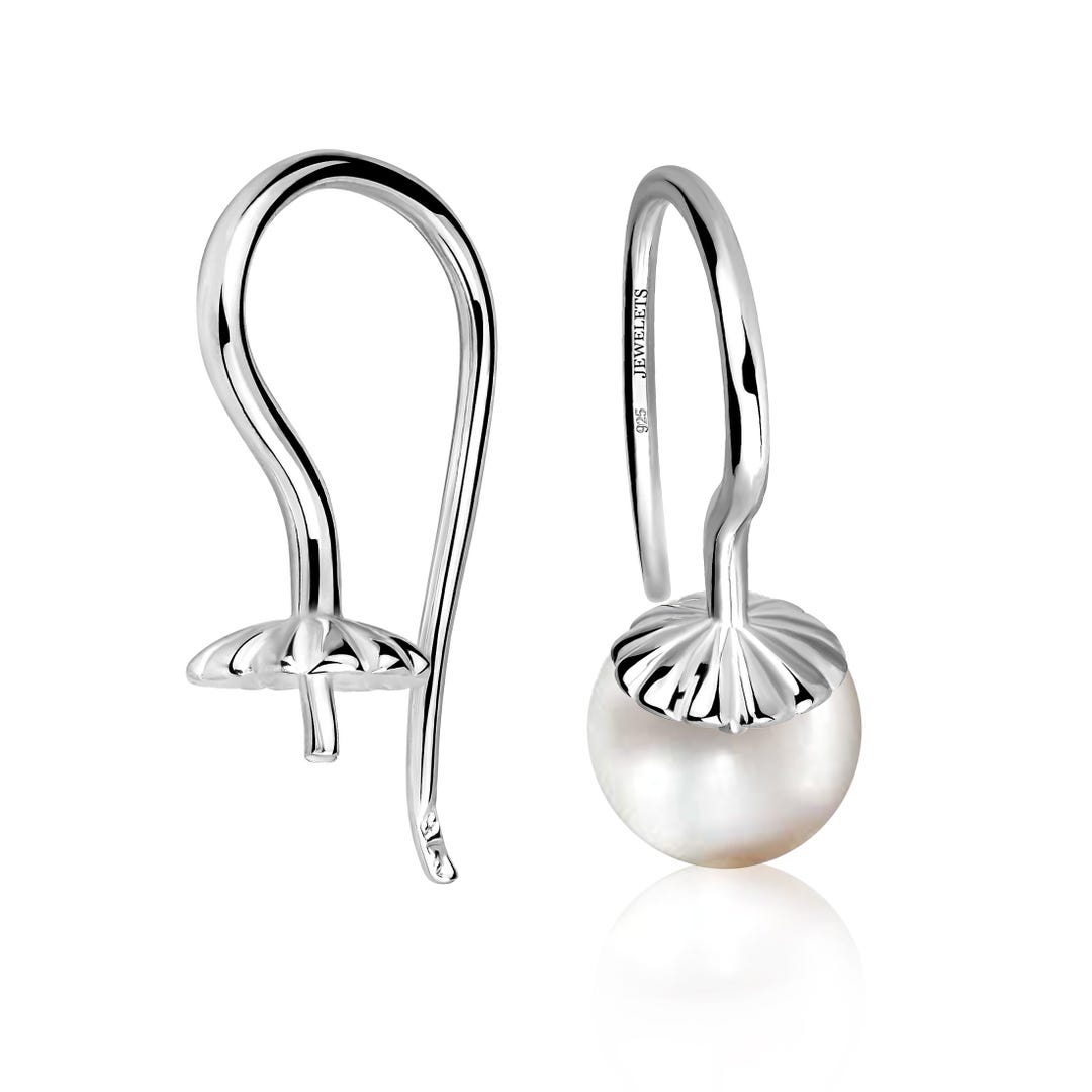 Sterling 925 Silver Ear Hook Pair, Earring Pinch Hook, Gemstone or ...