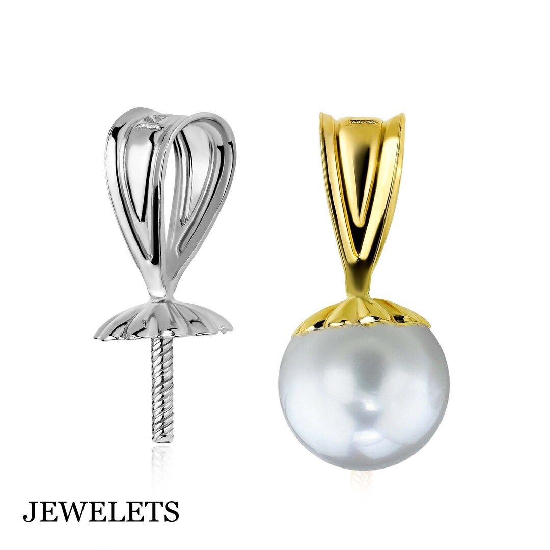 14K Solid Gold Bail, Gold Pendant Closure, Pendant Bail With Pin ...