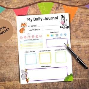 Kids Diary Printable, Kids Daily Journal, Kids Activity Pages - Etsy
