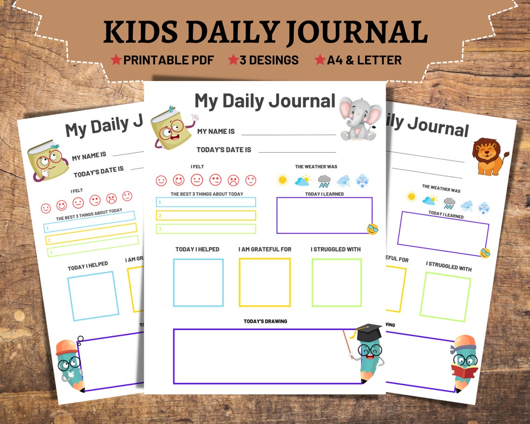 Cute and Interactive Daily Planner for Kids Printable A4 and Letter ...