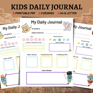Cute and Interactive Daily Planner for Kids Printable A4 and Letter ...