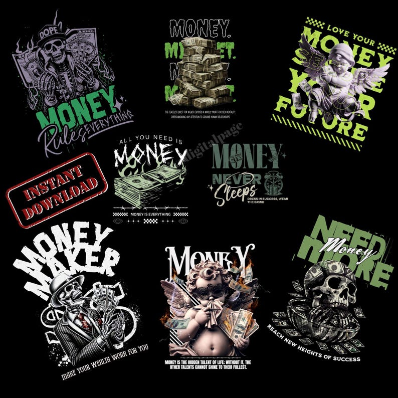 Streetwear Money PNG Bundle, Urban Graphic Designs (digital Download ...