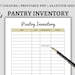 Pantry Inventory Printable Kitchen Cupboard Inventory Food Tracker ...