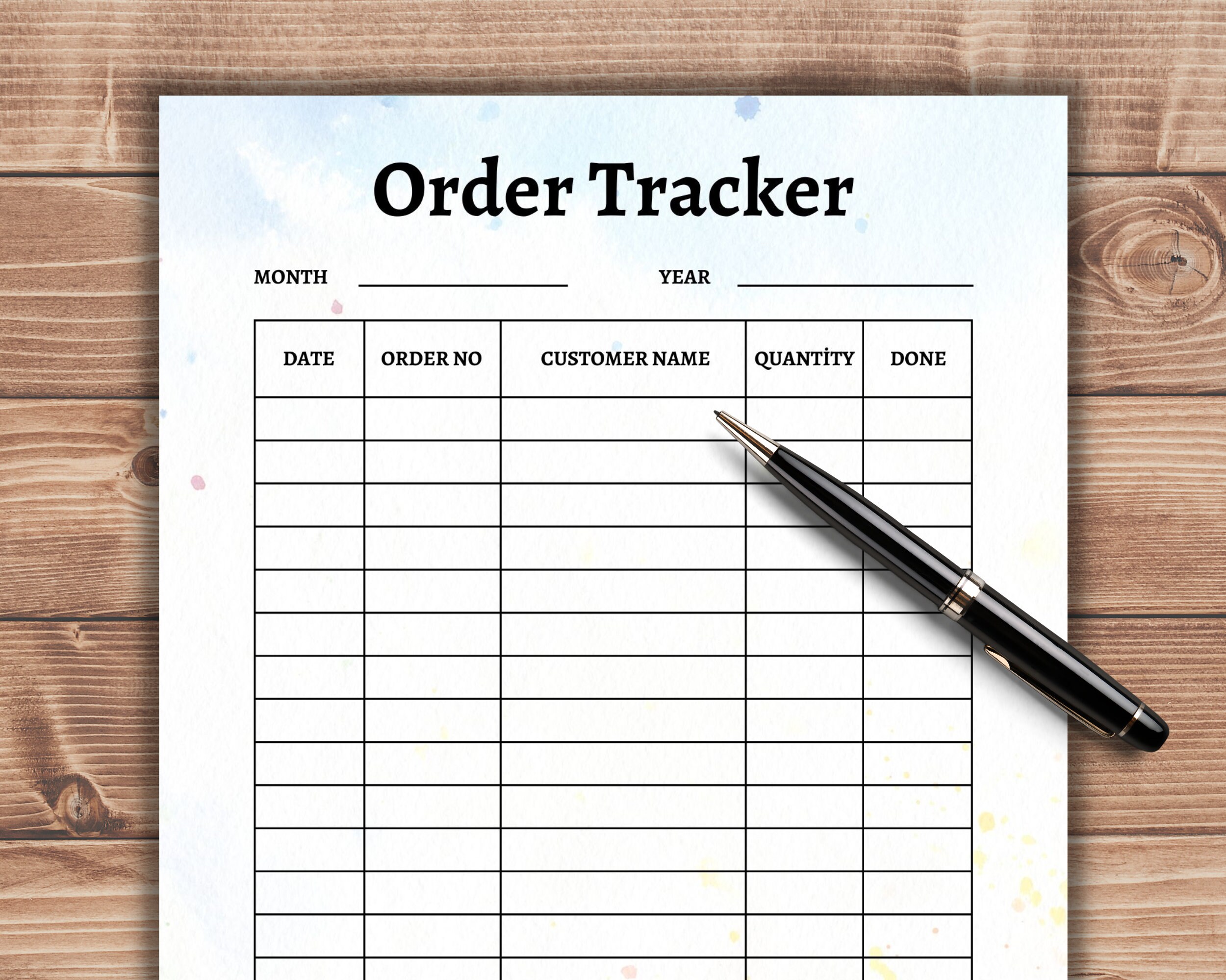 Order Tracker, Printable Order Log, Instant Digital Download, US Letter ...