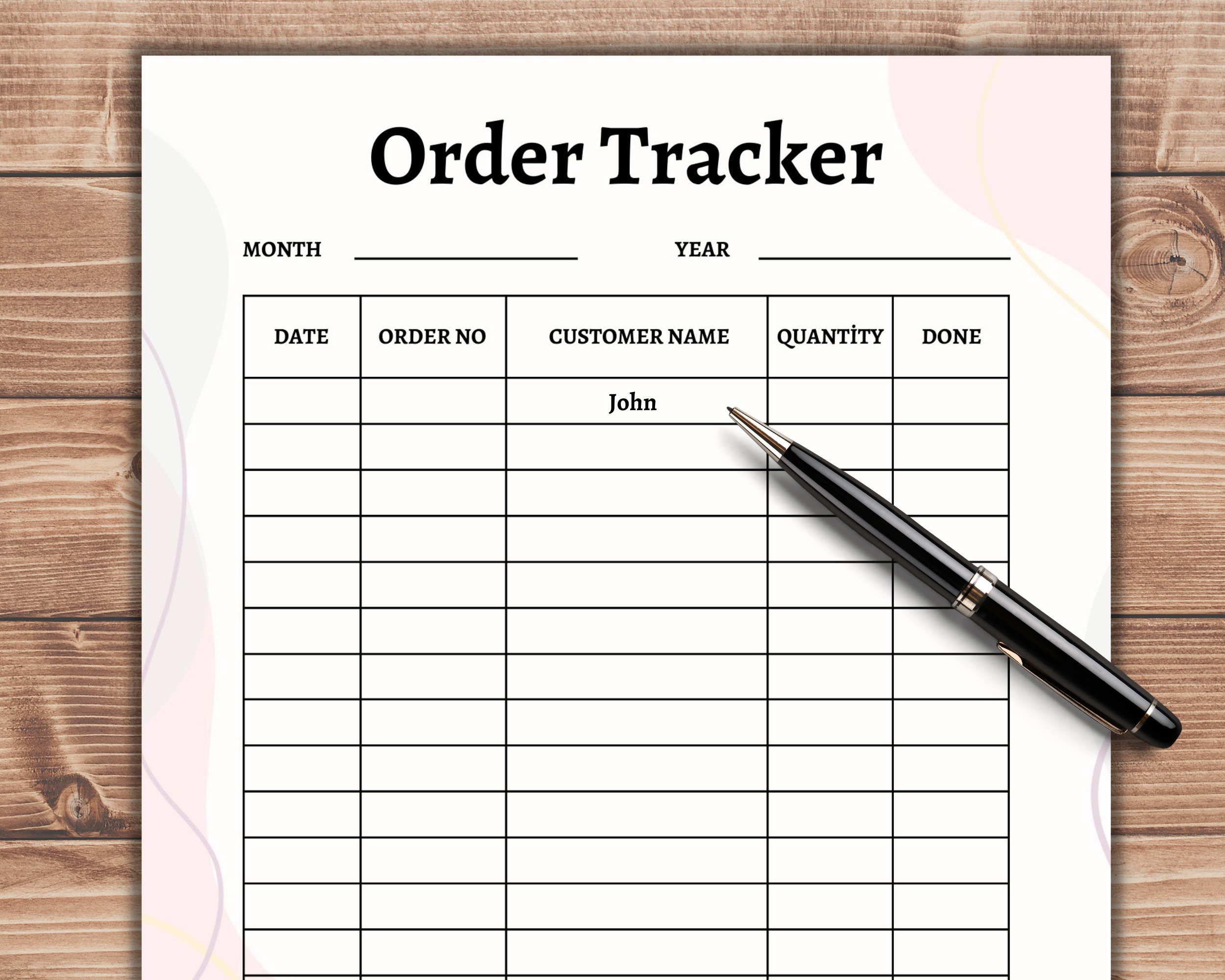 Order Tracker, Printable Order Log, Instant Digital Download, US Letter ...