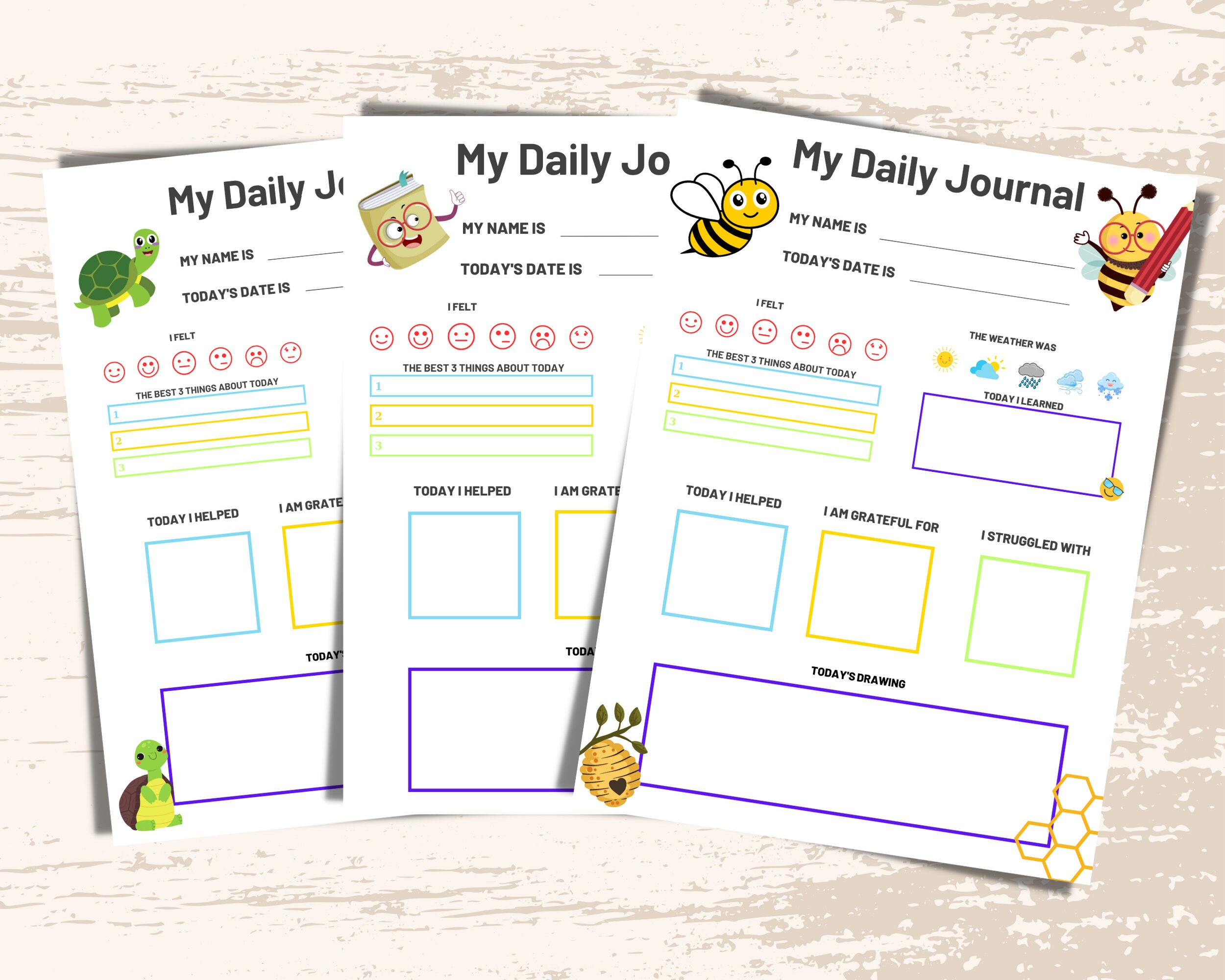 Printable Kids Daily Journal, Kids Activity Pages, Journal for Kids ...