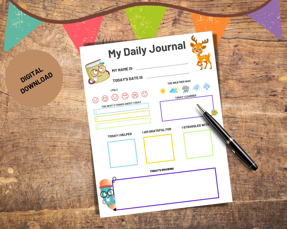 Cute and Interactive Daily Planner for Kids Printable A4 and Letter ...