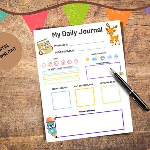 Cute and Interactive Daily Planner for Kids Printable A4 and Letter ...