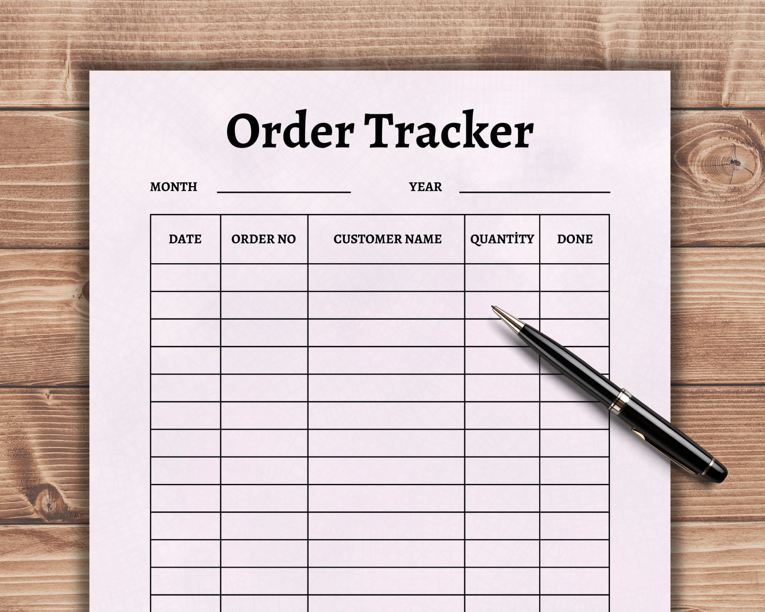 Order Tracker, Printable Order Log, Instant Digital Download, US Letter ...
