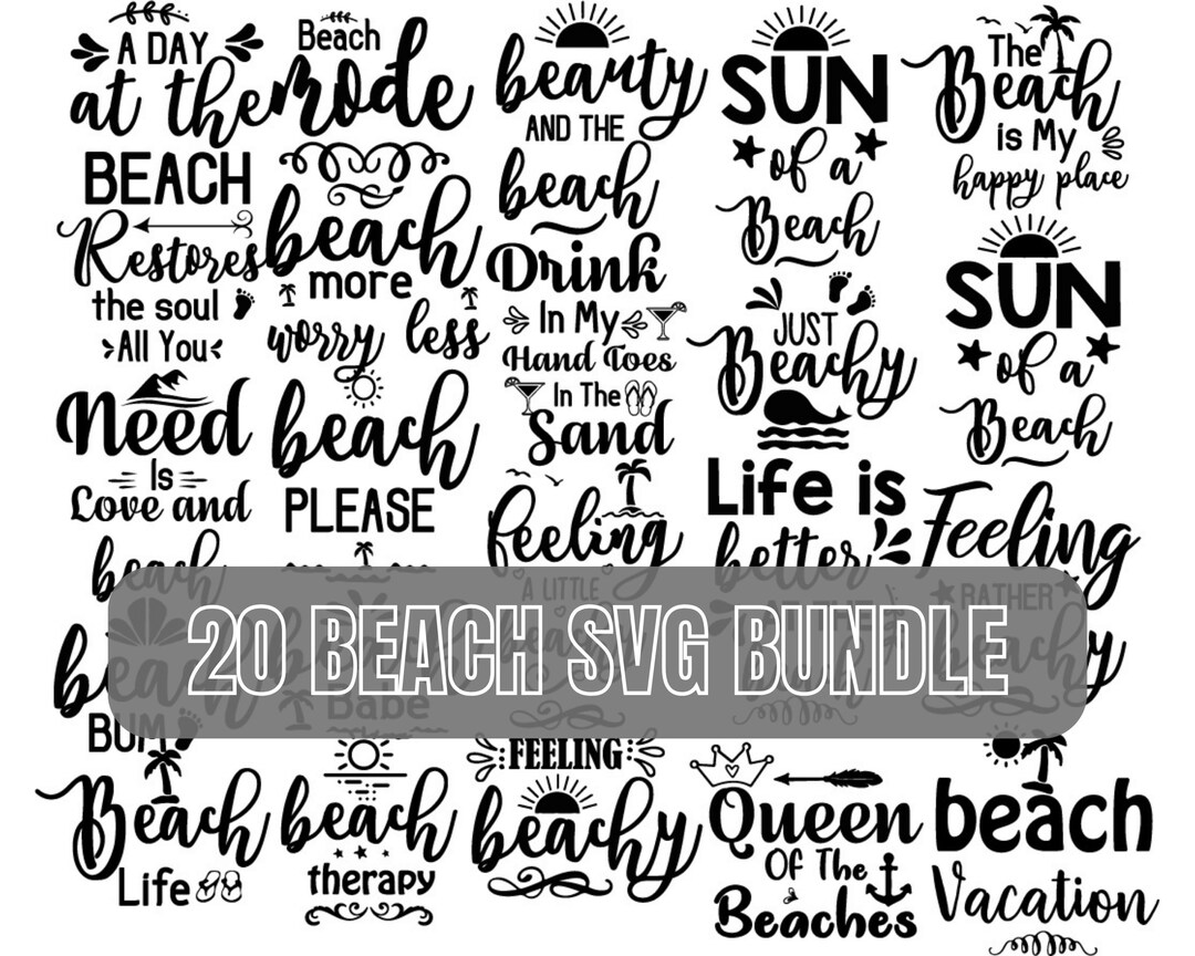 Beach Bundle SVG, Summer Svg, Funny Beach Svg, Beach SVG & PNG Bundle ...