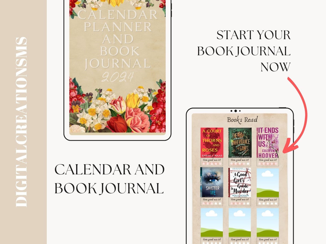 Reading Journal Planner Digital, Book Review & Library Tracker for ...