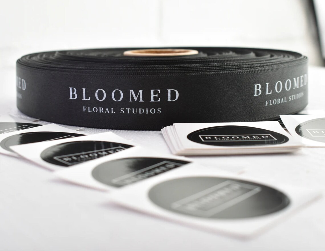 Custom Luxe Branded Ribbon Design Business Branding Satin - Etsy