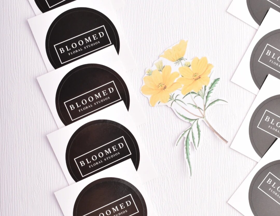 100 Custom Stickers | Circle Design | Business Branding - Etsy