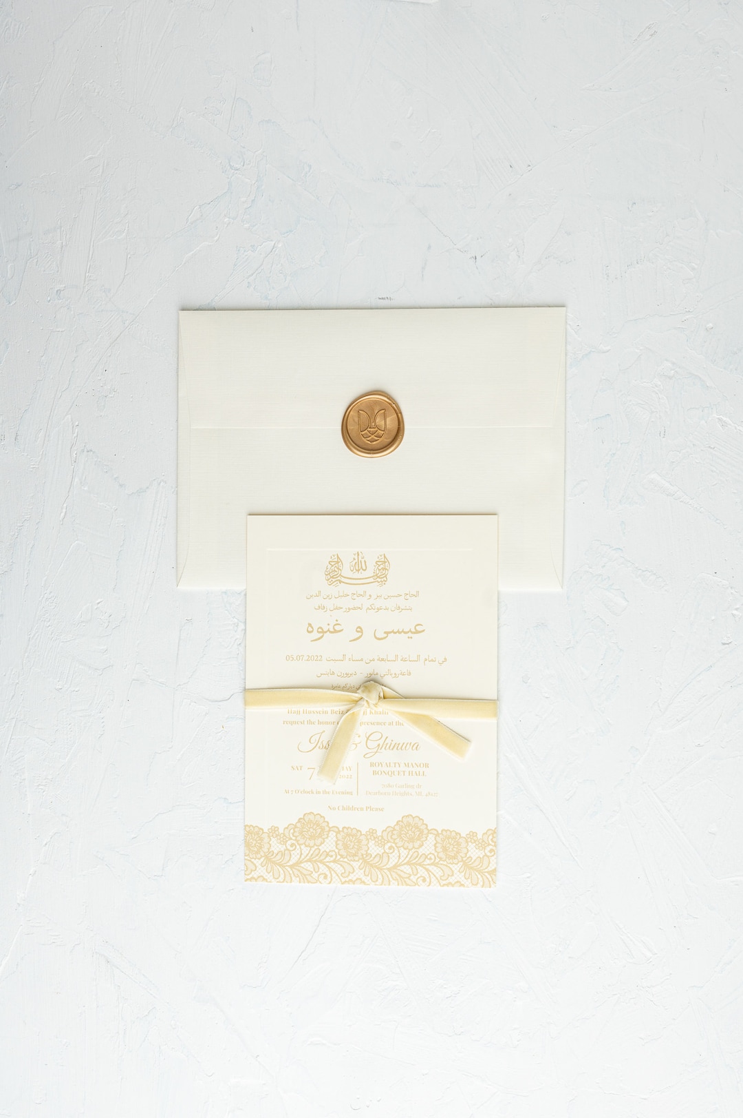 Elegant Lace | Vellum | Gatefold | Wax Seal | Wedding Invitation ...
