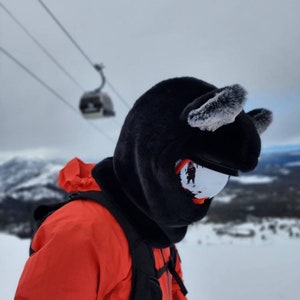 Fur Ski Hood - Wolf - Black - Etsy