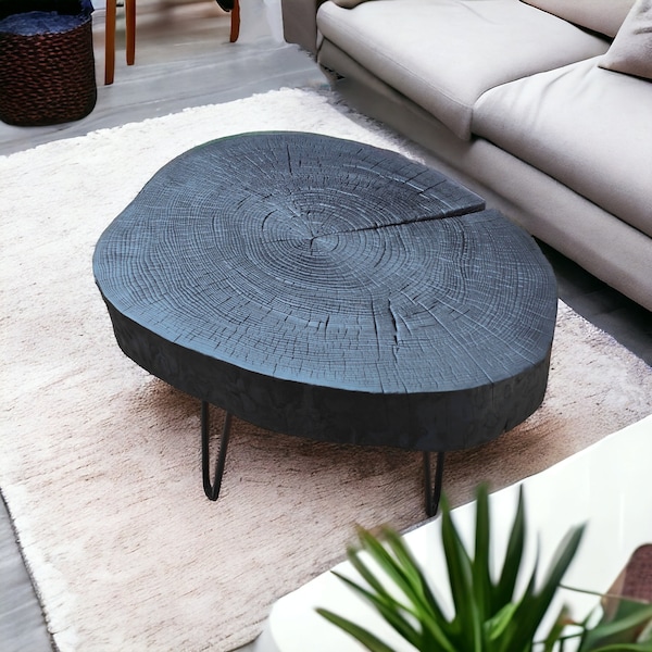 Black Wood Coffee Table - Etsy
