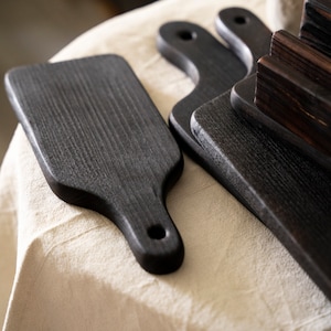 Set of Yakisugi Cutting Boards With Stand. Serving Boards. Wooden ...