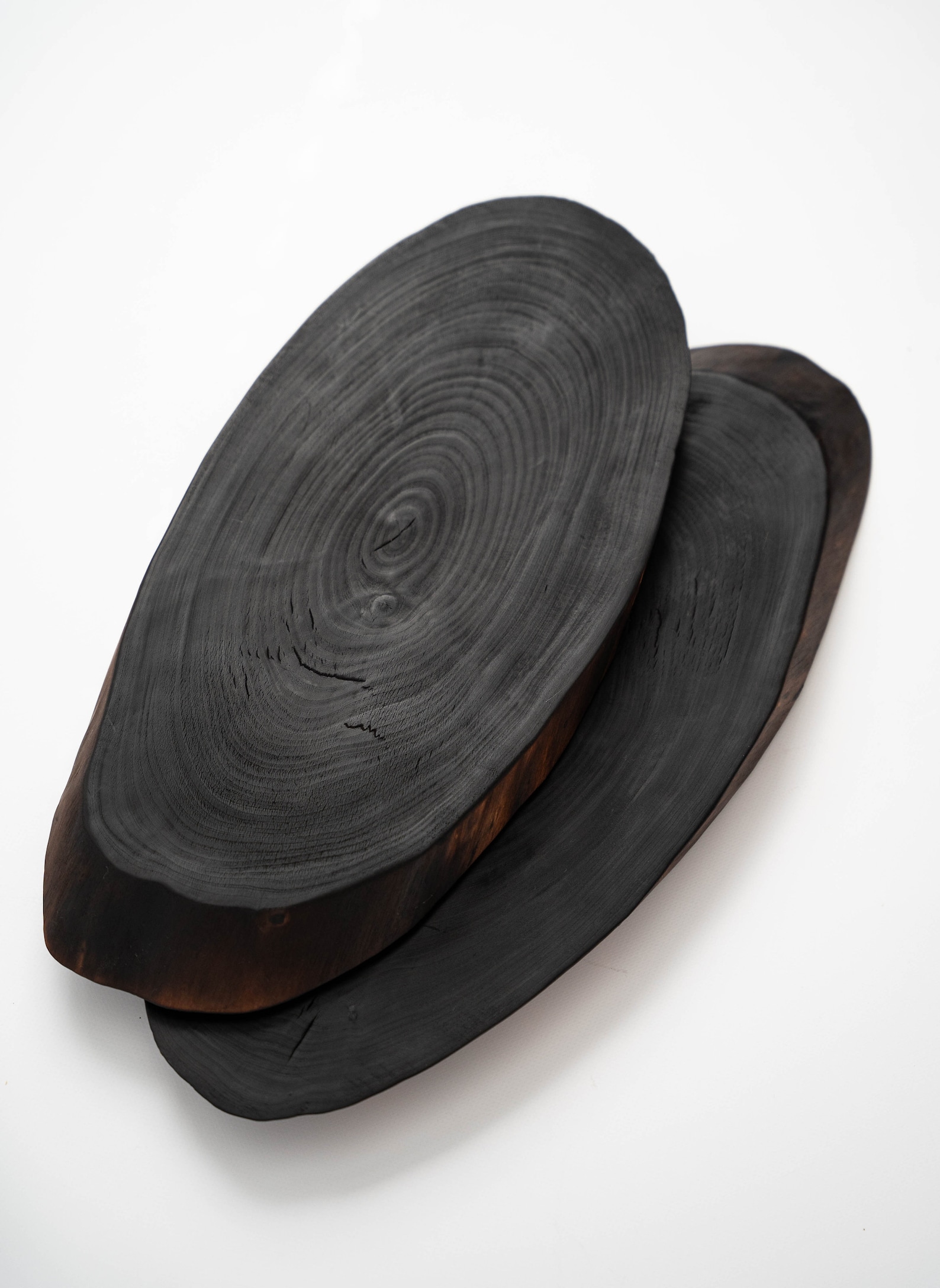 Charred Wood Serving Board. Yakisugi Burnt Wood. Live Edge Birch Wood ...