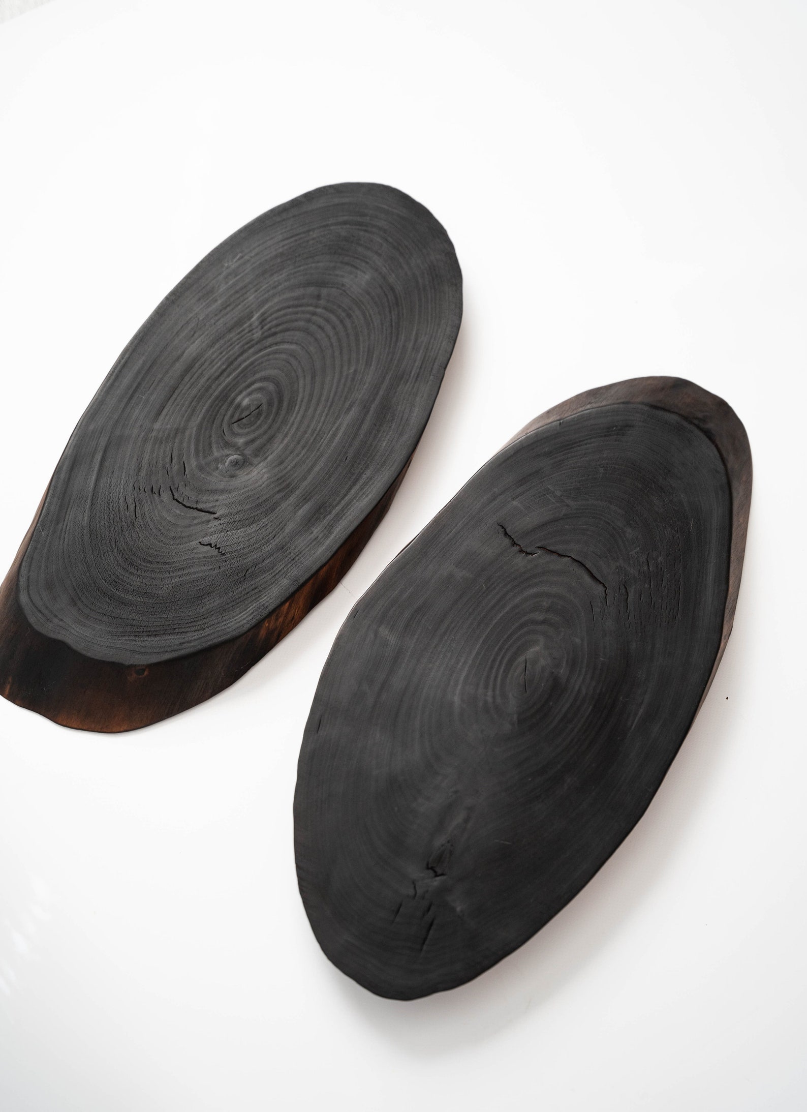 Charred Wood Serving Board. Yakisugi Burnt Wood. Live Edge Birch Wood ...