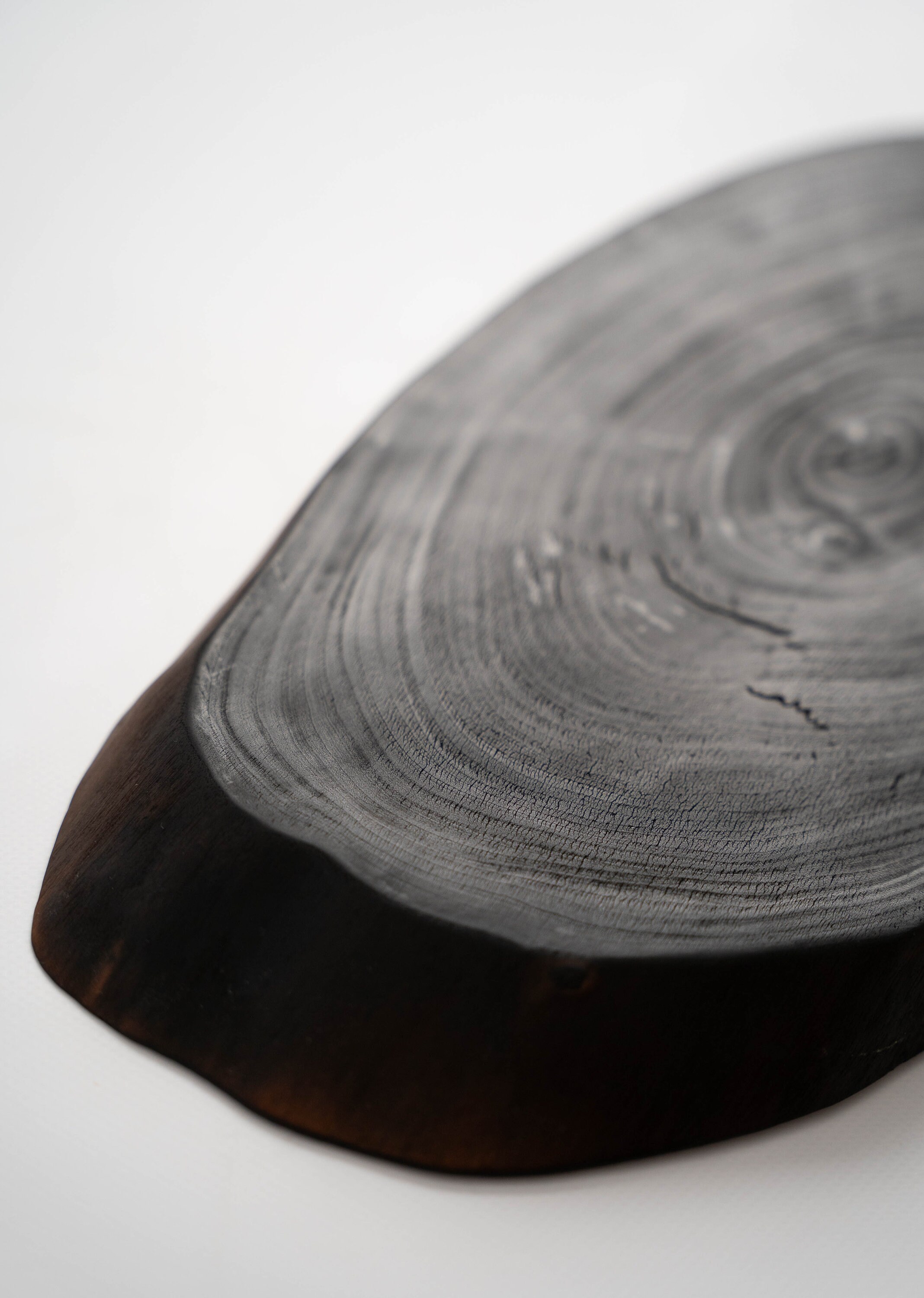Charred Wood Serving Board. Yakisugi Burnt Wood. Live Edge Birch Wood ...