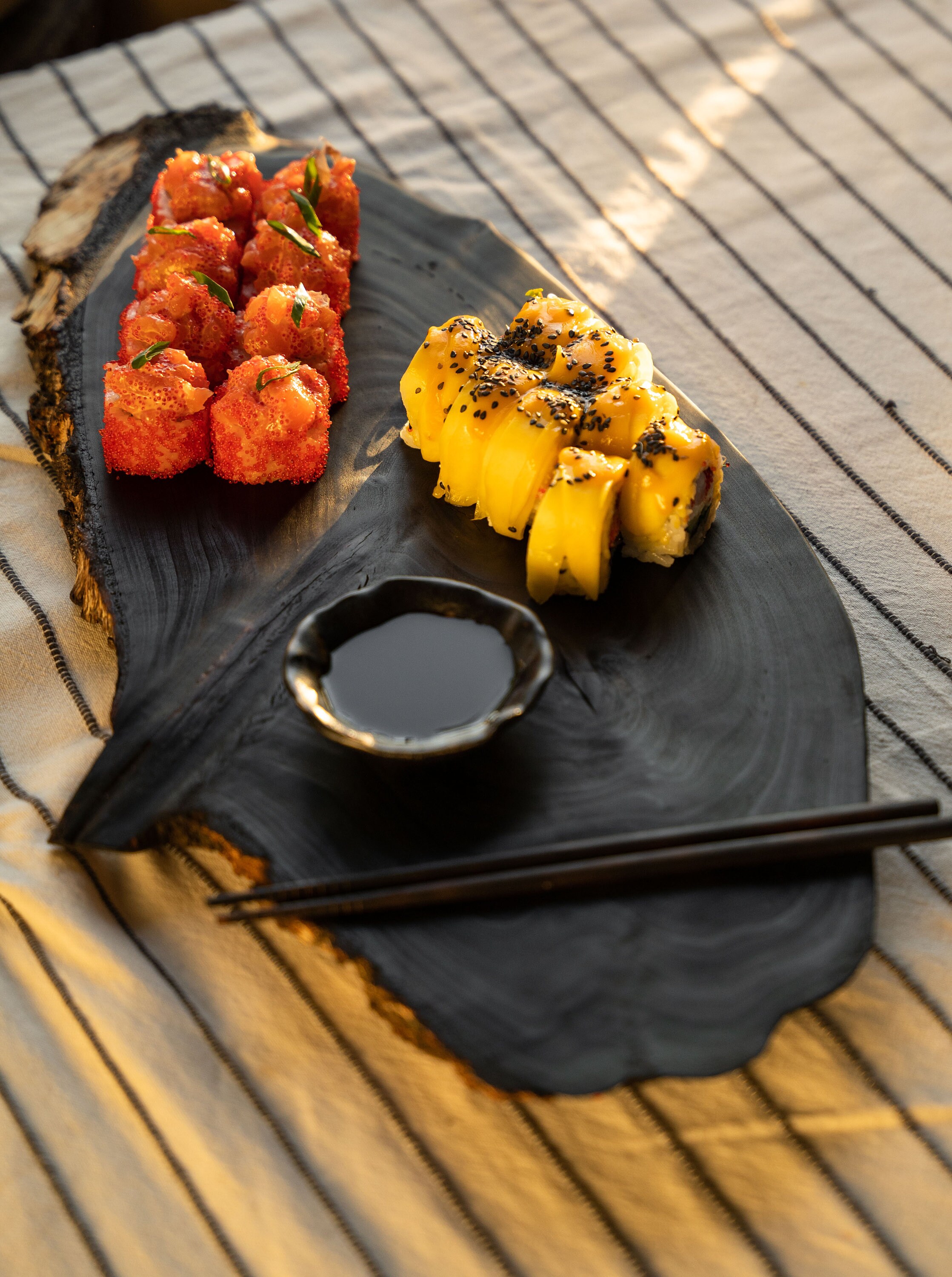 Charred Wood Serving Board. Yakisugi Burnt Wood. Live Edge Birch Wood ...