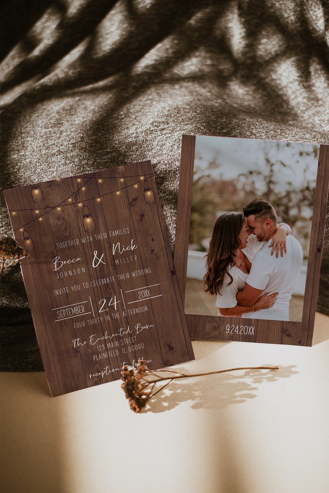 Rustic Wedding Invitation Template | INSTANT DOWNLOAD | Editable ...