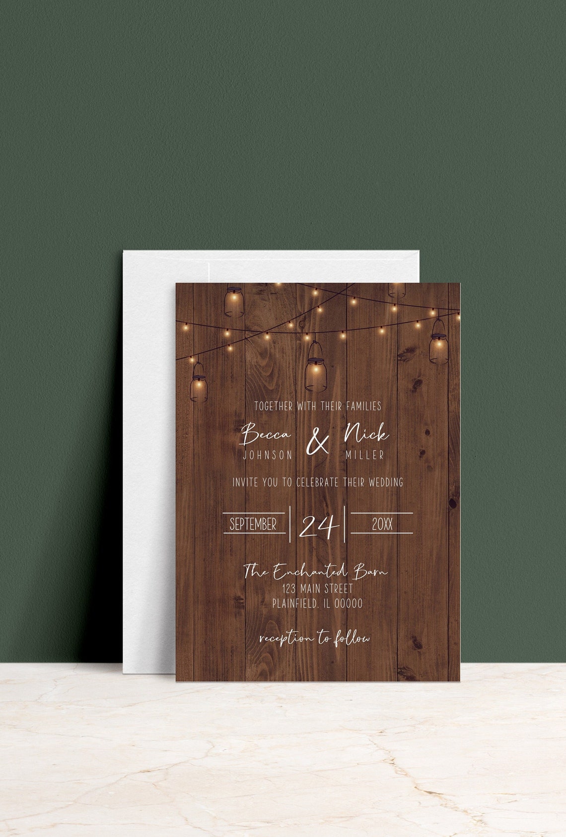 Rustic Wedding Invitation Template INSTANT DOWNLOAD - Etsy