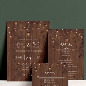 Rustic Wedding Invitation Template | INSTANT DOWNLOAD | Editable ...