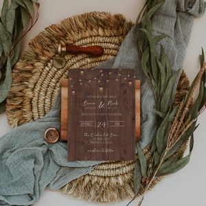 Rustic Wedding Invitation Template INSTANT DOWNLOAD - Etsy