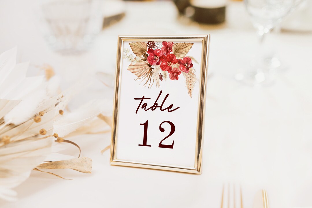 Autumn Table Number Template | Instant Download | Editable Template ...