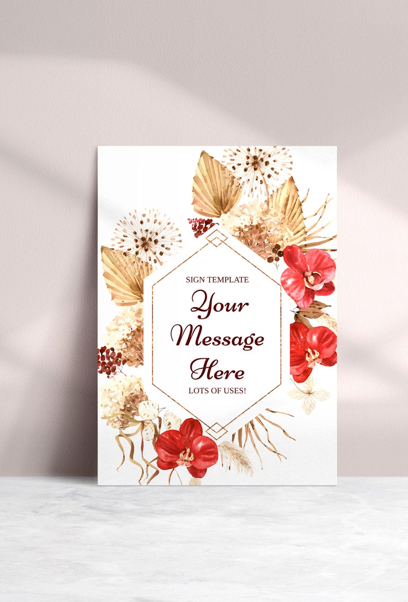 Autumn Wedding Sign Template | Instant Download | Editable Template ...