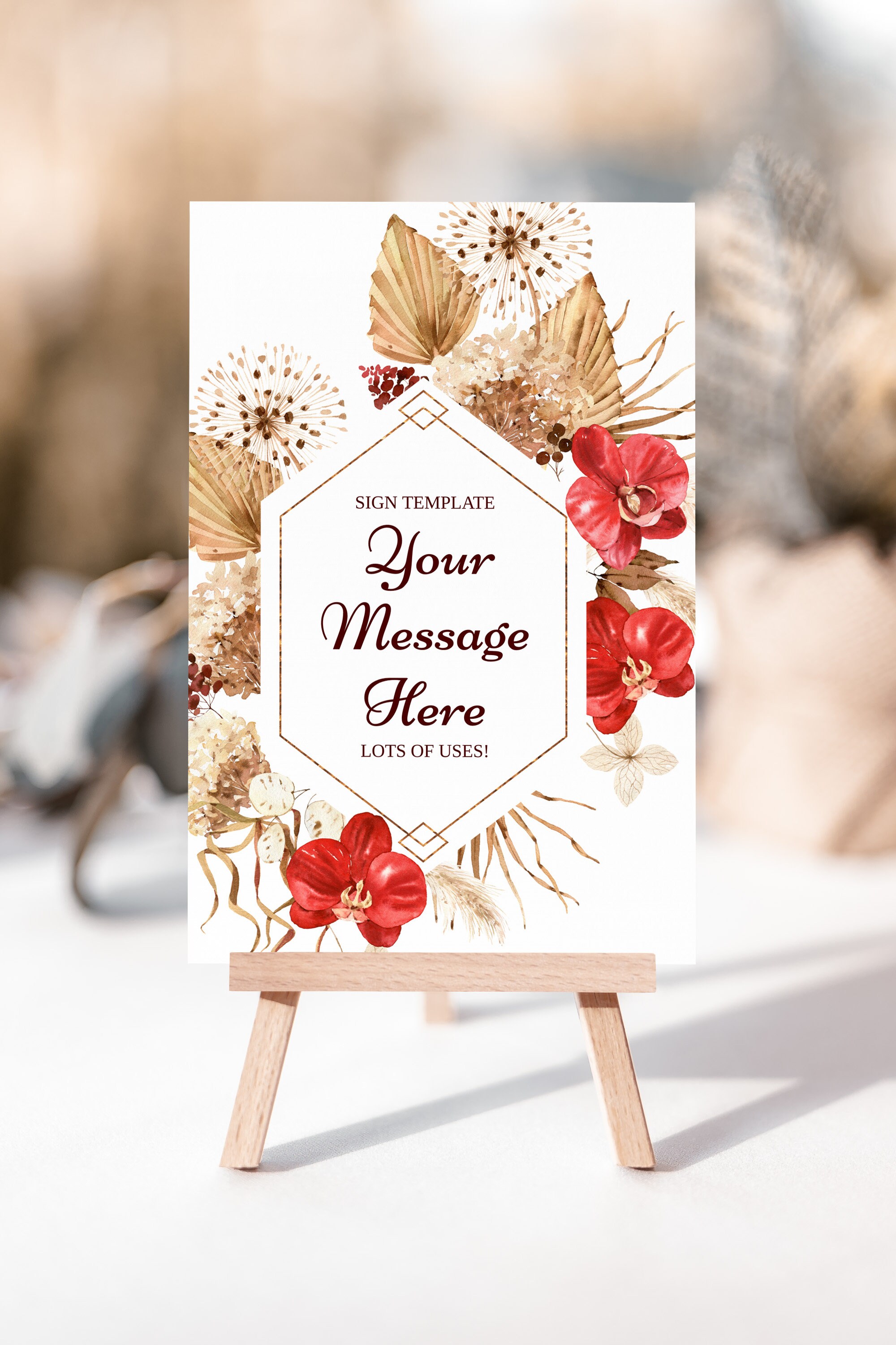 Autumn Wedding Sign Template | Instant Download | Editable Template ...