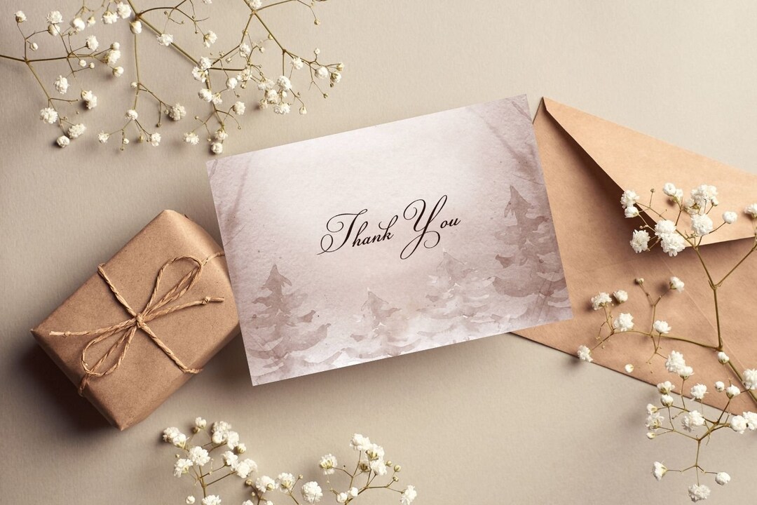 Rustic Thank You Card Template | DIGITAL DOWNLOAD | Watercolor Forest ...