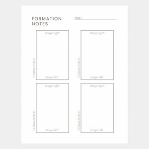 Dance Formations Planning Printable Sheets | Dance Choreography ...