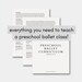 Preschool Ballet Curriculum: Dance Lesson Plan (PDF Download) - Etsy