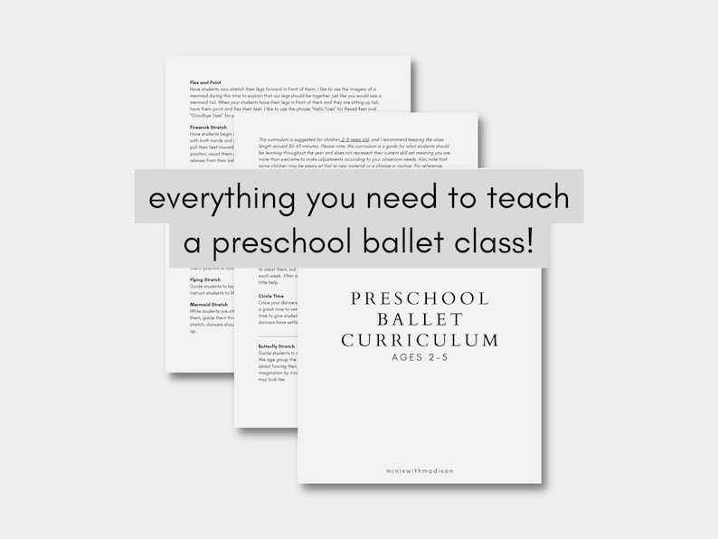 Preschool Ballet Curriculum: Dance Lesson Plan (PDF Download) - Etsy
