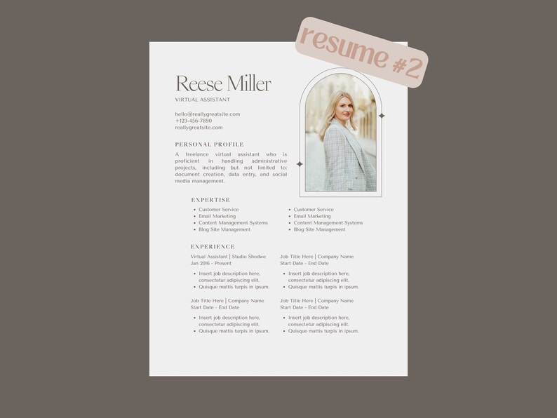 Modern Resume Template for Canva Cover Letter Template - Etsy