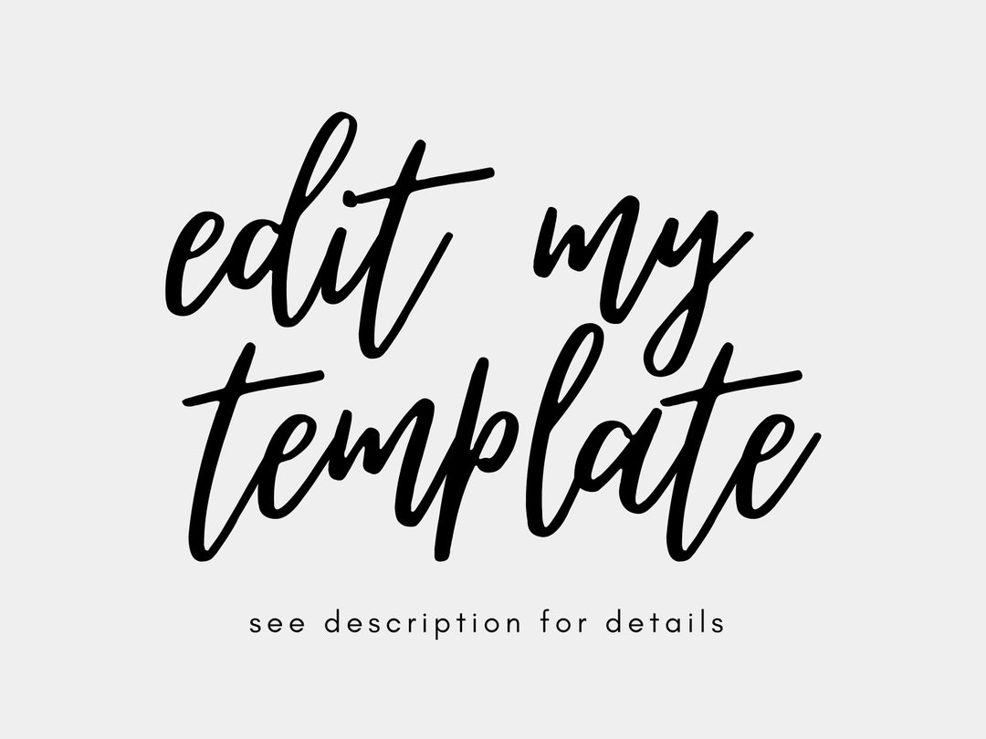 Edit My Template Customization Add on Personalize for You Editable ...